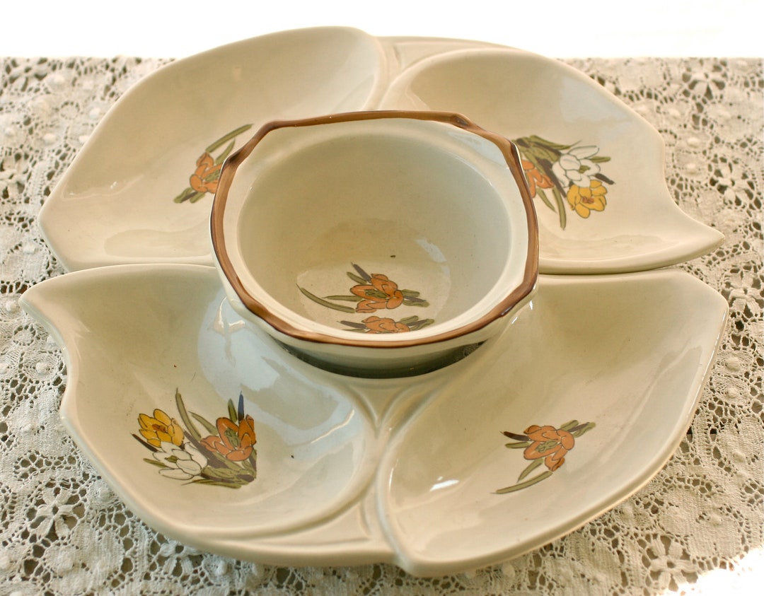 Vintage DIP Set/vintage California Originals Pottery Retro Floral 3 ...