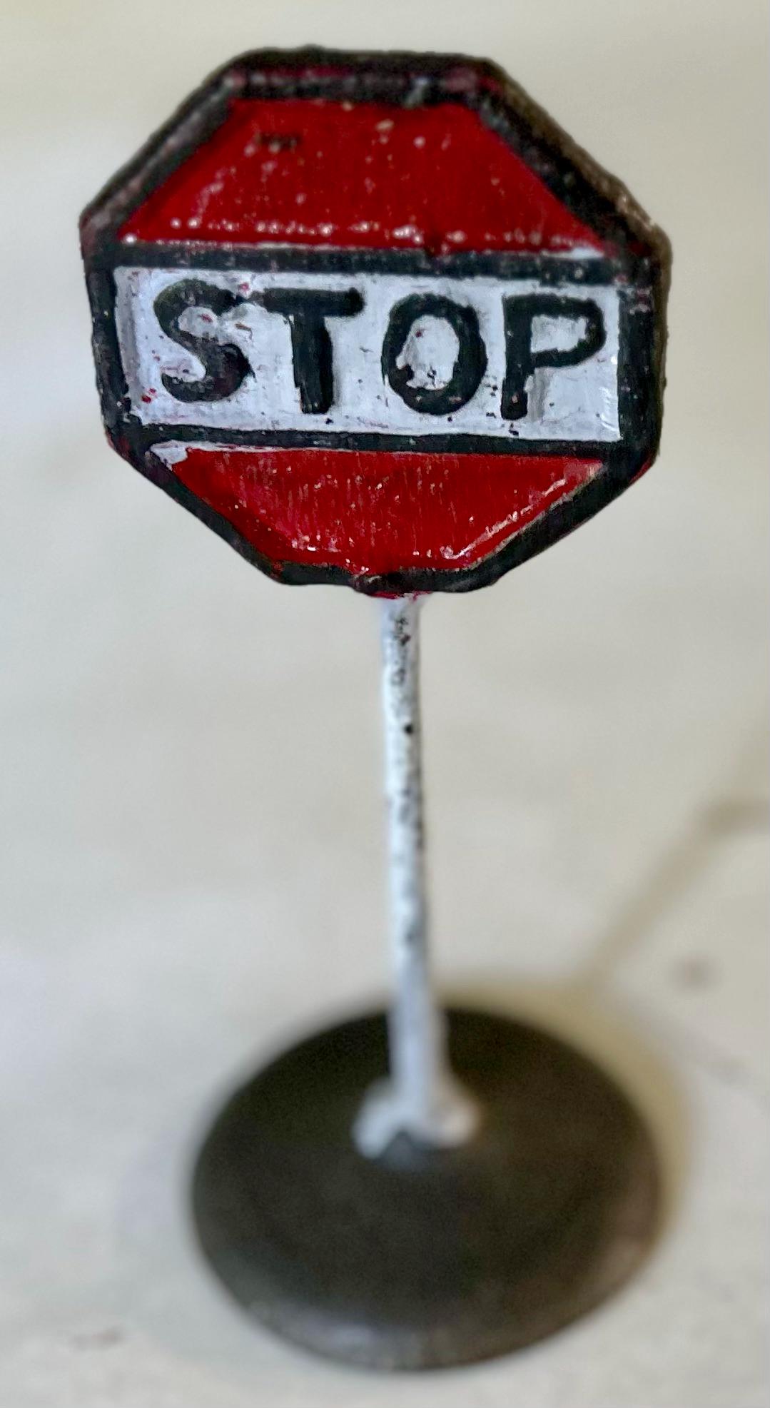 Rare Antique Cast Iron Toy Stop Sign: Chippy 1920s Arcade Style - Etsy