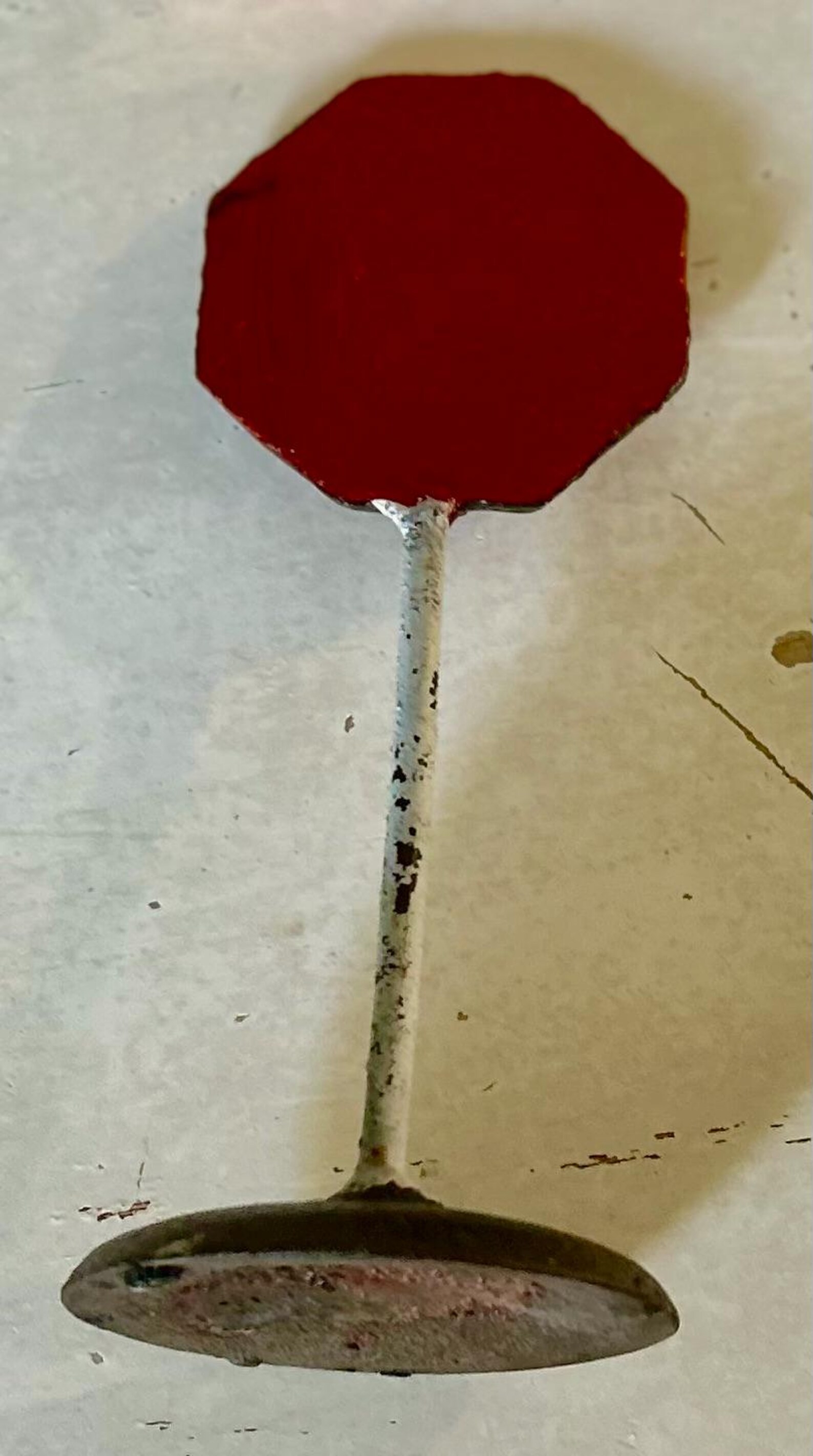 Rare Antique Cast Iron Toy Stop Sign: Chippy 1920s Arcade Style - Etsy