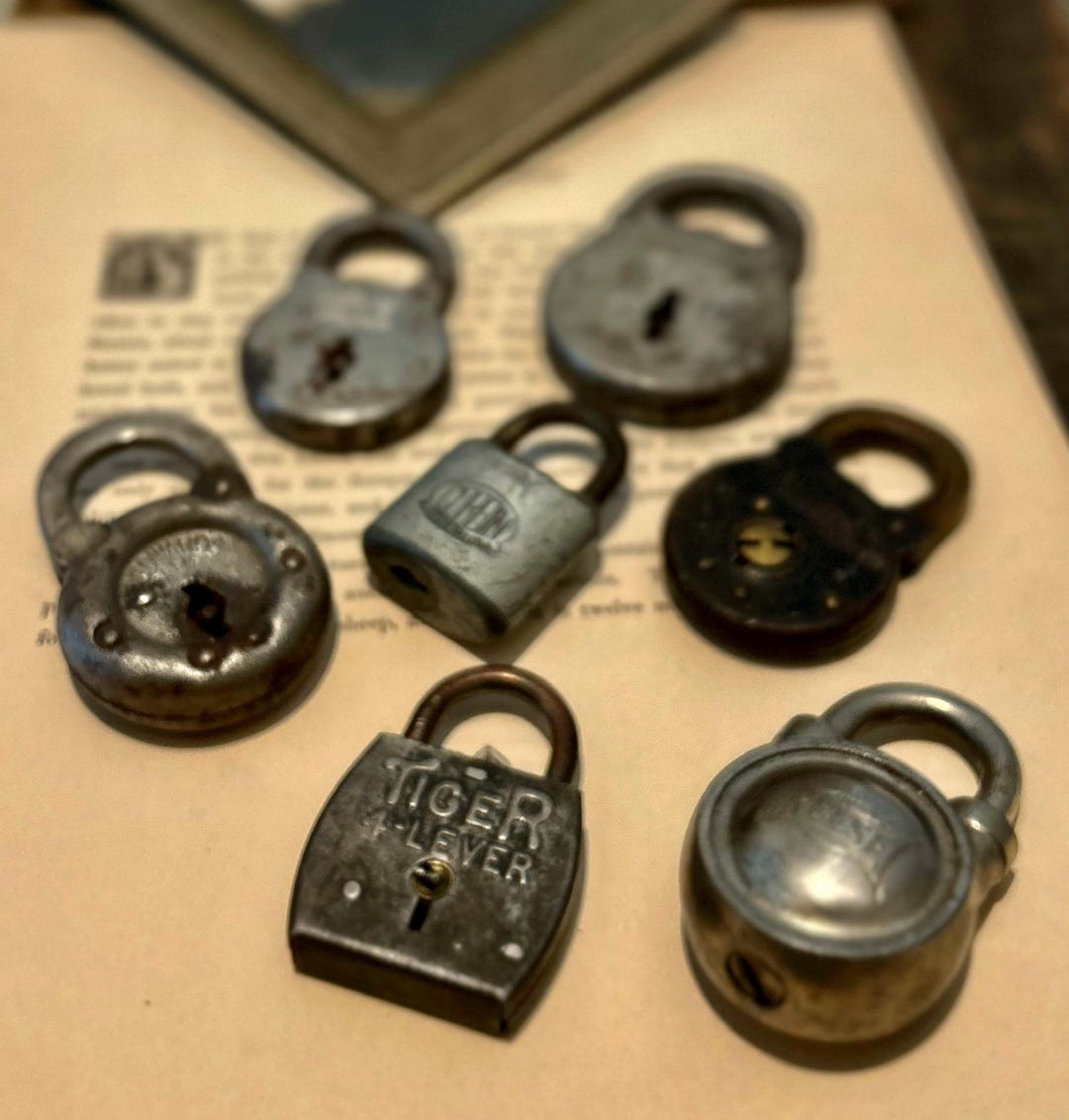 SET of Seven ANTIQUE PADLOCKS / Antique Locks / Rustic Locks / Rustic ...