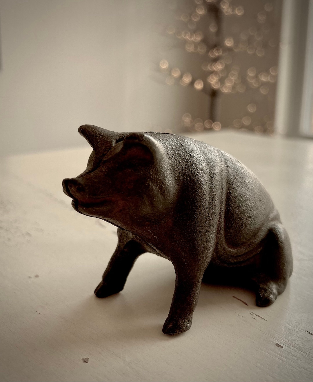 ANTIQUE Cast IRON BANK / A.C. Williams Cast Iron Pig Bank / Small Cast ...