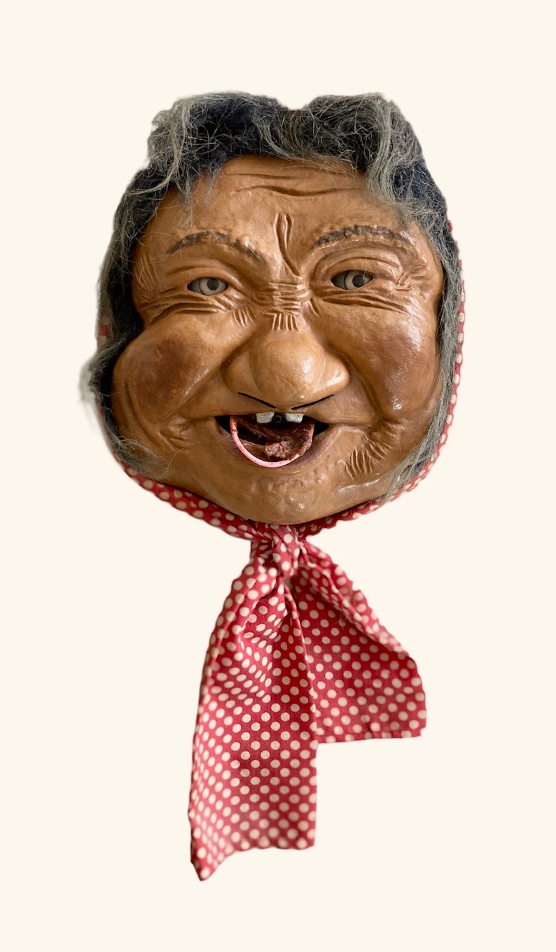 Original VINTAGE LAFFUN HEAD / Old Woman / 1970s / Not Working / Bibi ...