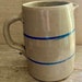 ANTIQUE STONEWARE PITCHER / Gray With Blue Stripes / Farmhouse Decor ...