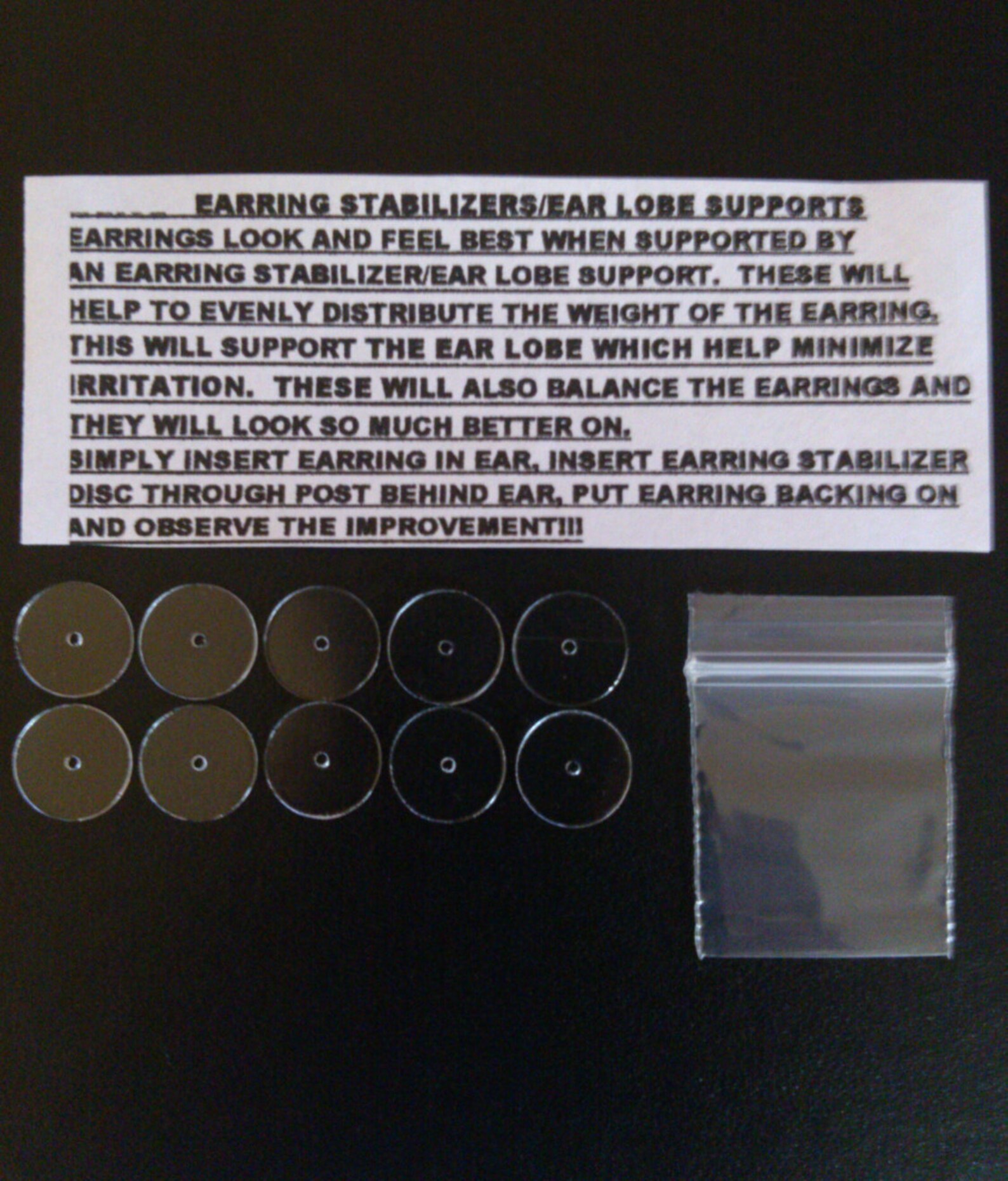 Fix Drooping Earrings - Solves Droopy Earrings - Rare Large Reusable ...