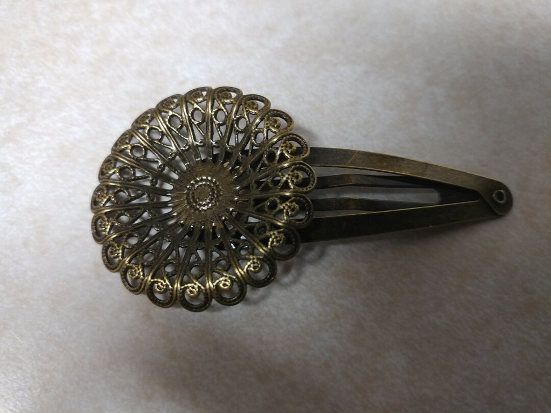 2-pieces - Victorian Ornate Medallion Design - Hair Clips - Antique ...