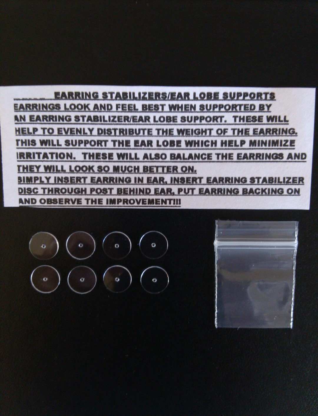 Reusable-rare Smaller EAR LOBE SUPPORTS Ear Lifts Strong Round Plastic ...