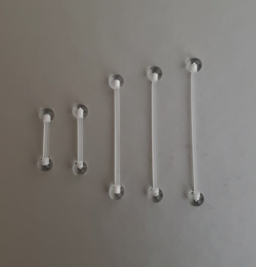 2 PC SET - 14G Gauge - Bioflex Barbell Piercing Retainers-various Sizes ...