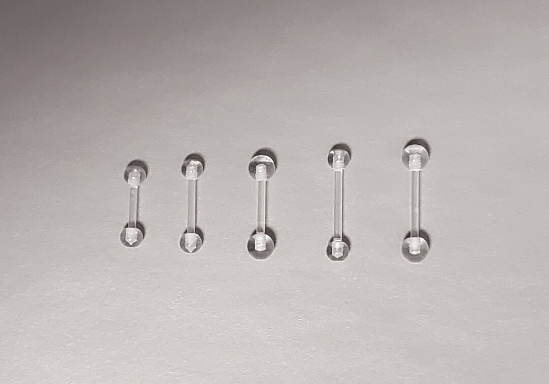 2 PC SET -16G Gauge-bioflex Straight Barbell Piercing Retainers-various ...