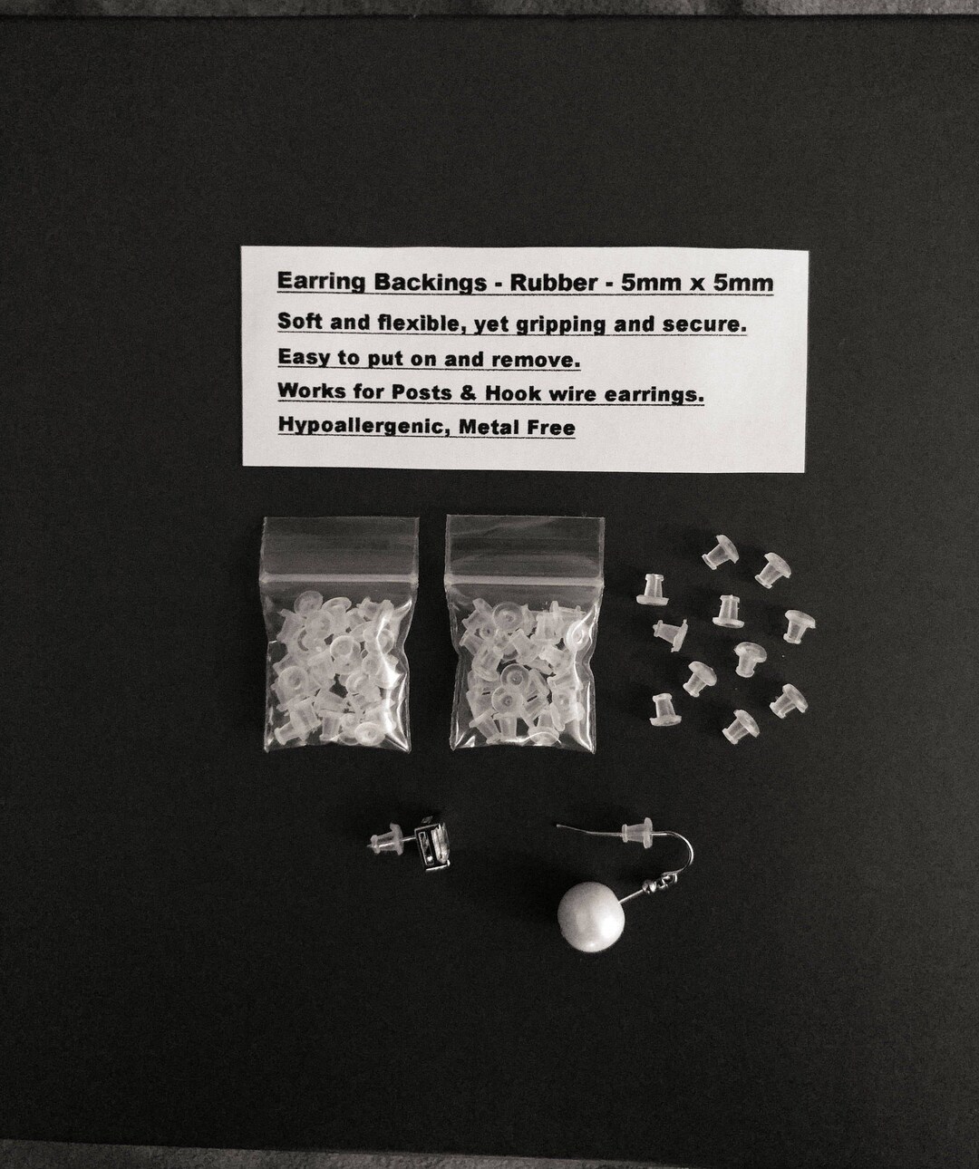 1000 Ct - Soft Plastic Earnut - Rubber Stopper Silicone Earring Back ...