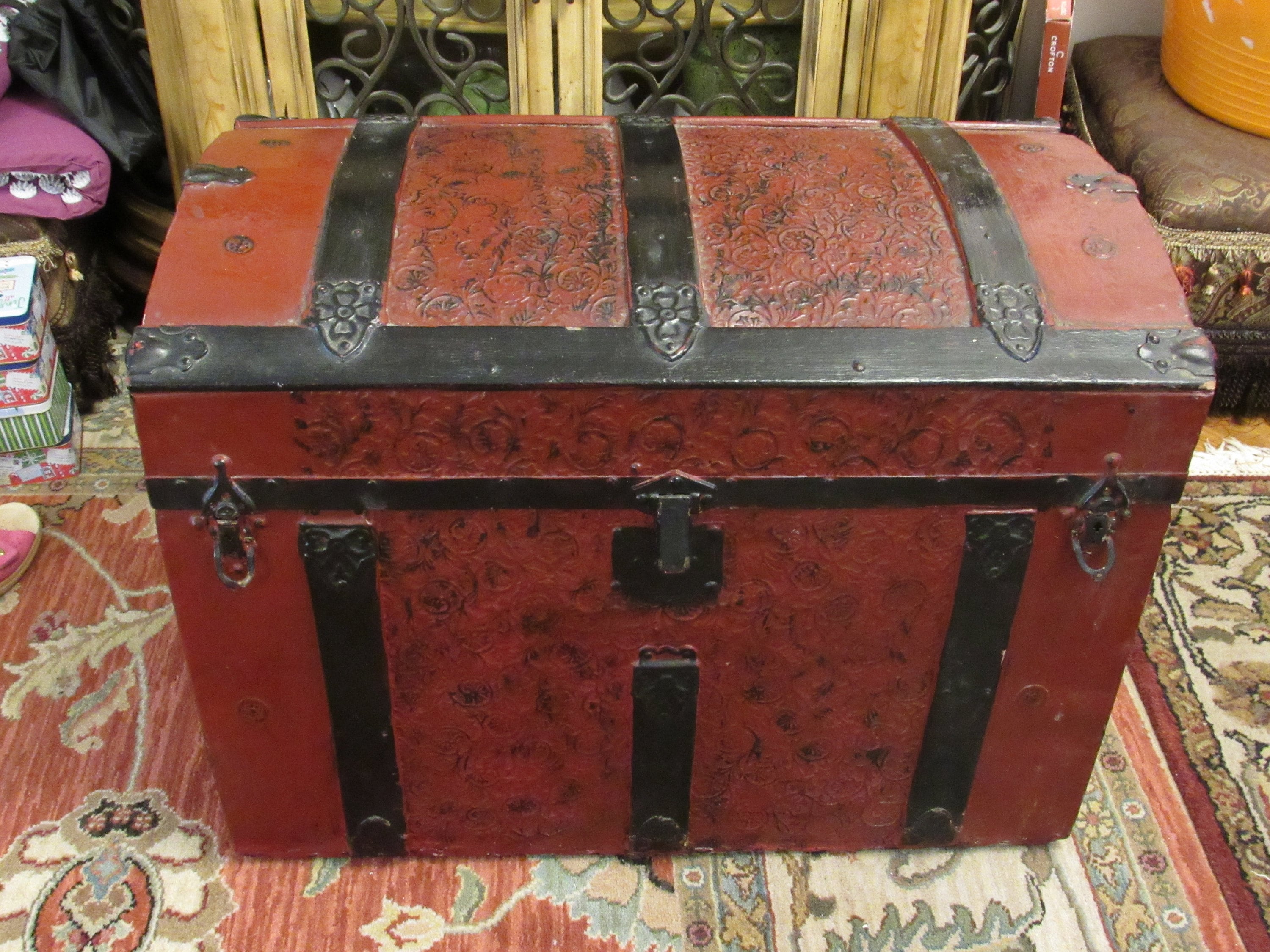 Red Vintage Travel Trunks