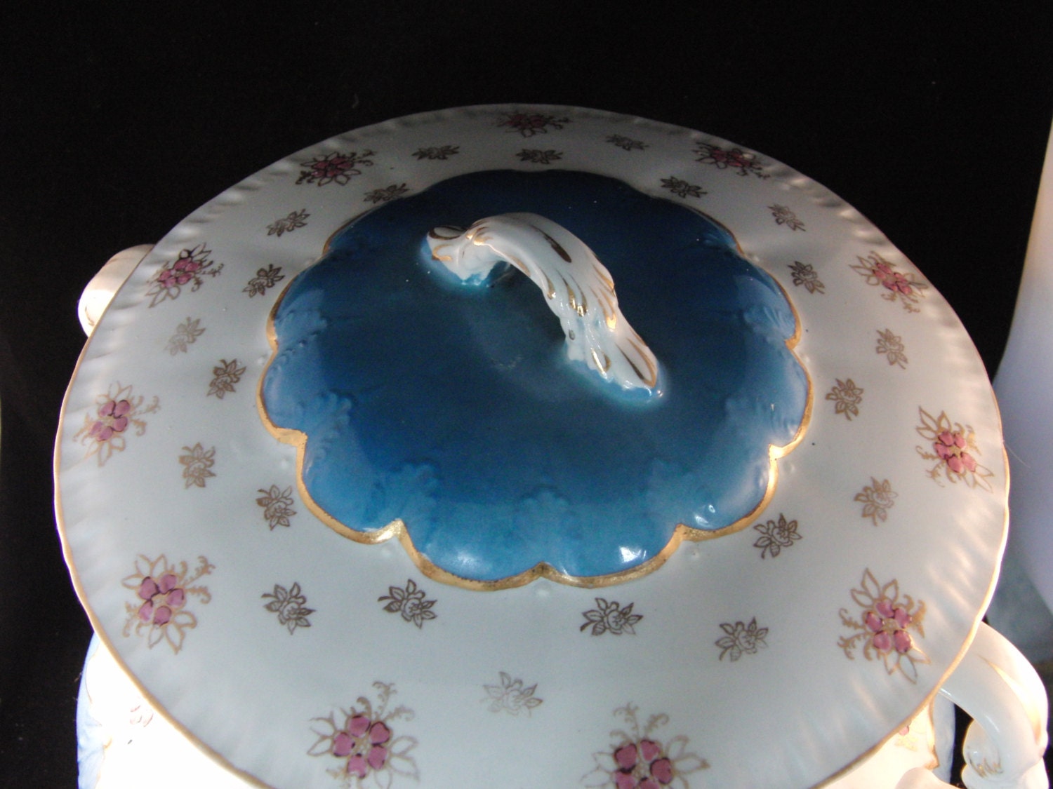 Antique Large Beautiful Blue White Floral Pot Goodwin Pottery - Etsy