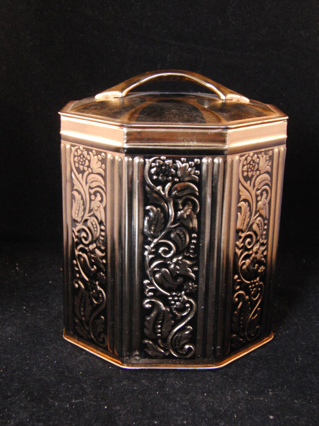 Vintage Metal (brass) Recipes Box With Carved Decoration Made in ...