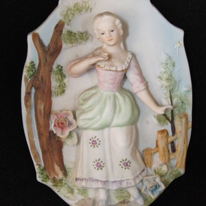 Victorian Style Plaster Plaques a Girl and a Boy - Etsy