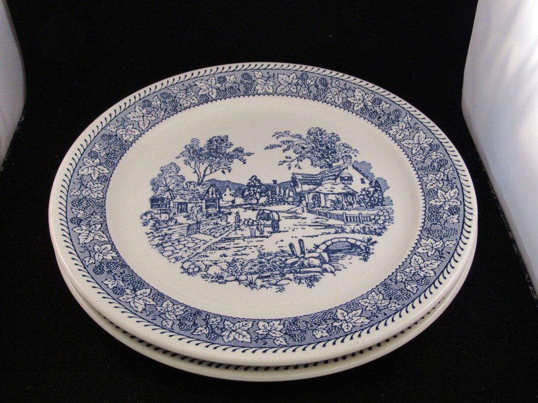 Vintage Blue China Plates (set of 2 Plates) - Etsy