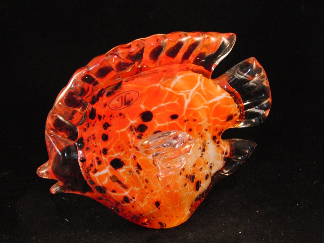 Glass Red Fish Figurine - Etsy