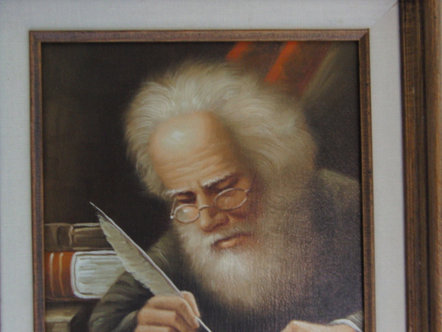 Vintage Painting of Man Writing Signed by the Artist Ballard | Etsy