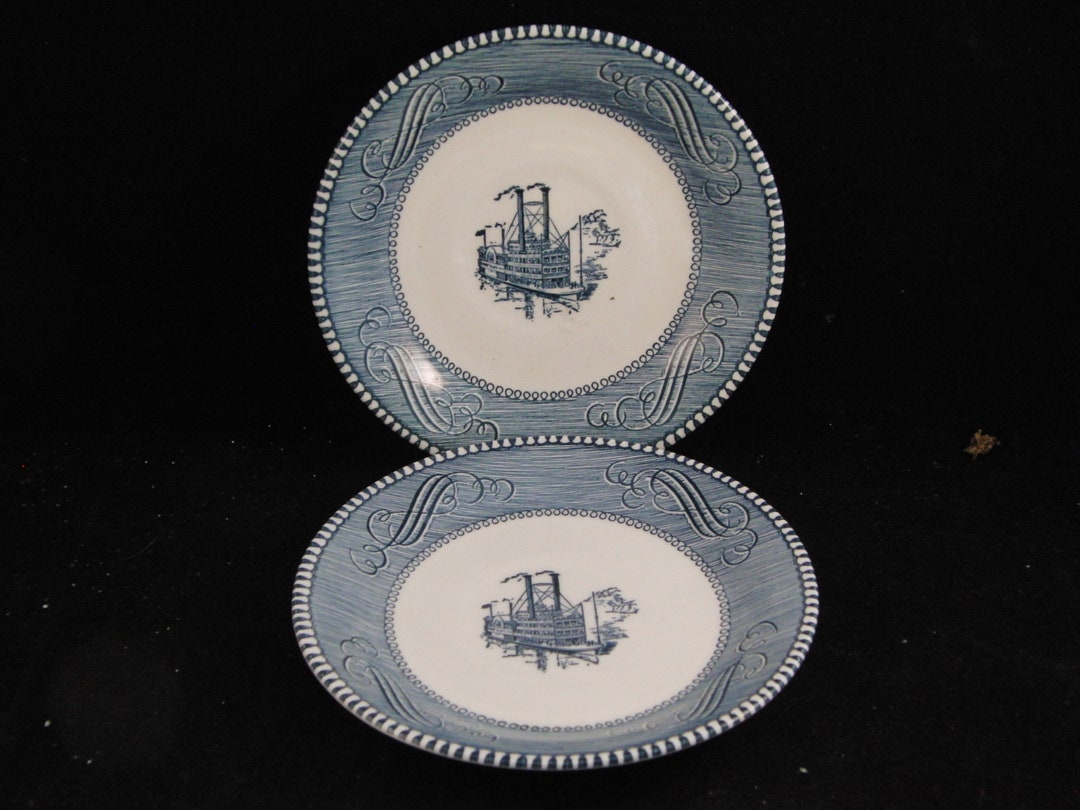 Vintage Blue Plates (set of 2 Plates) - Etsy