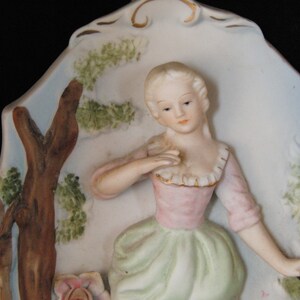 Victorian Style Plaster Plaques a Girl and a Boy - Etsy