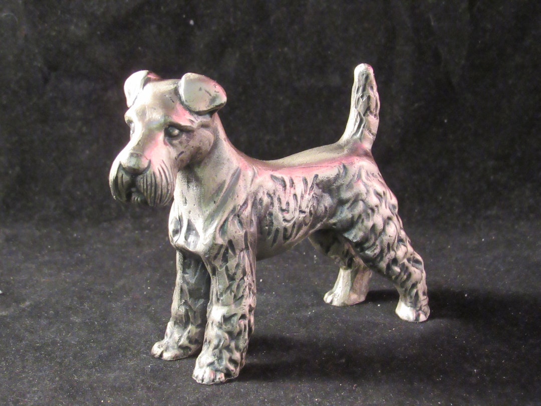 Vintage Metal Schnauzer Dog Figurine - Etsy