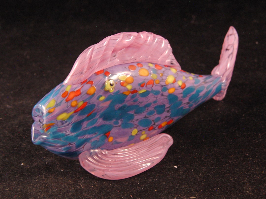 Glass Red Fish Figurine - Etsy
