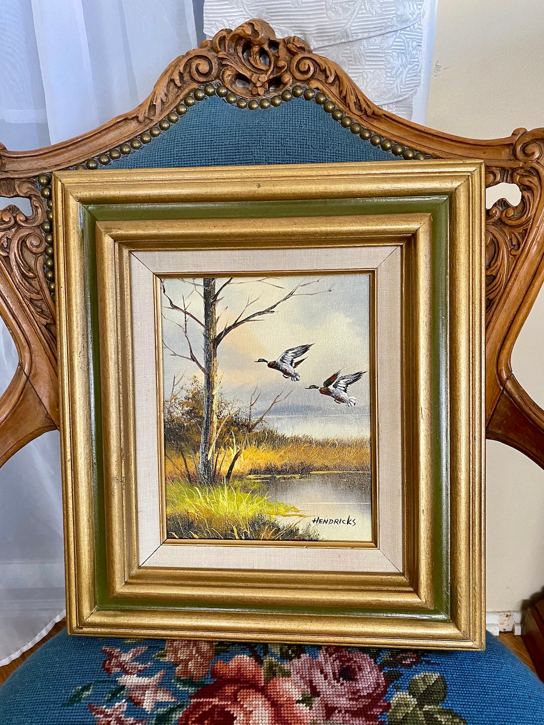 Original Oil Painting of Ducks by Hendricks - Etsy