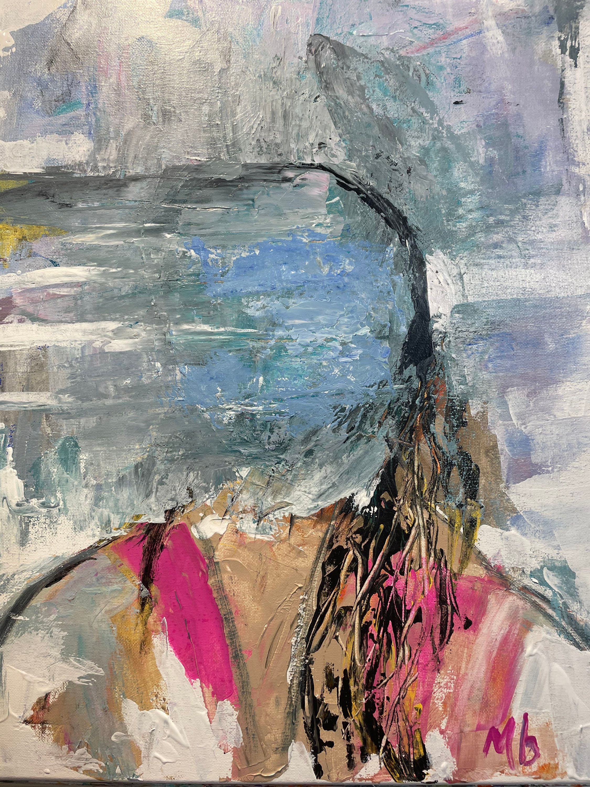 Native American Indian Painting, Abstract on Canvas, Contemporary Wind ...