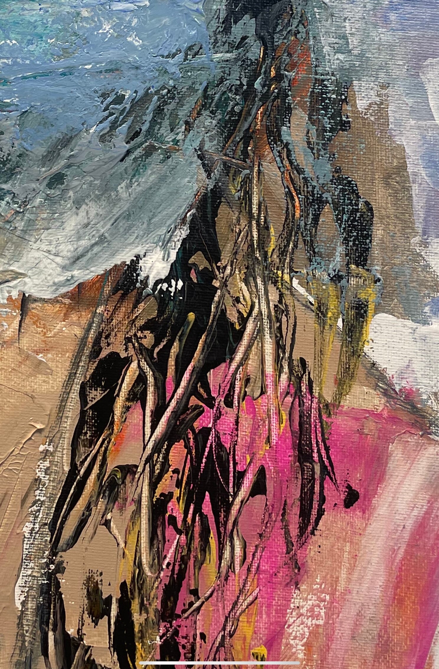 Native American Indian Painting, Abstract on Canvas, Contemporary Wind ...