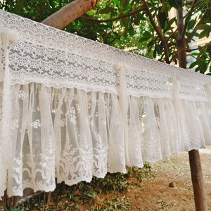 Victorian Elegance~ French Country Style Ruffled Lace Window Curtain ...