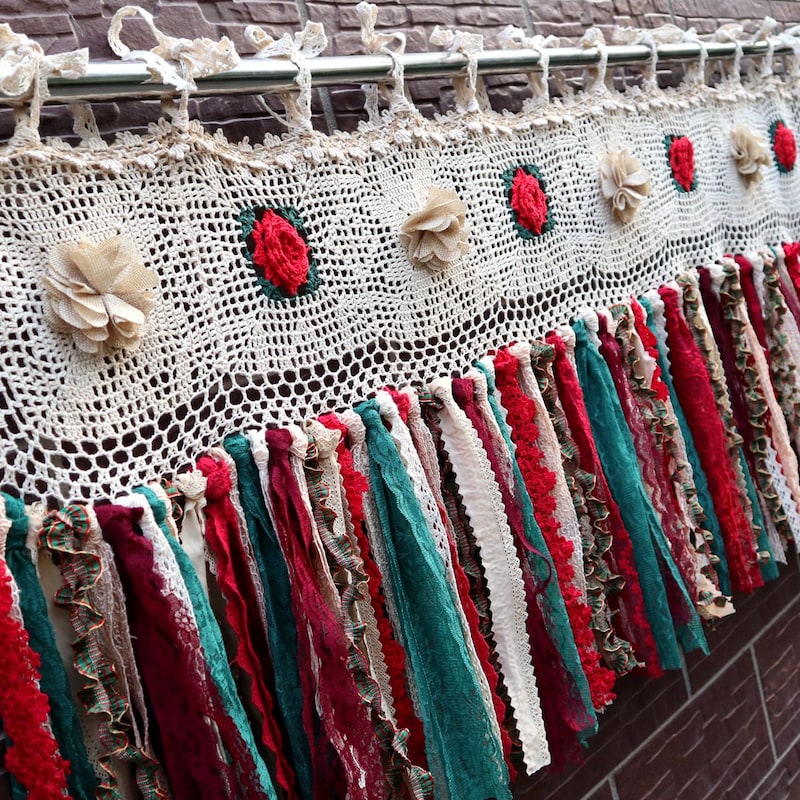 Red Toile Valance - Etsy