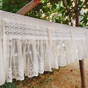 Victorian Elegance~ French Country Style Ruffled Lace Window Curtain ...