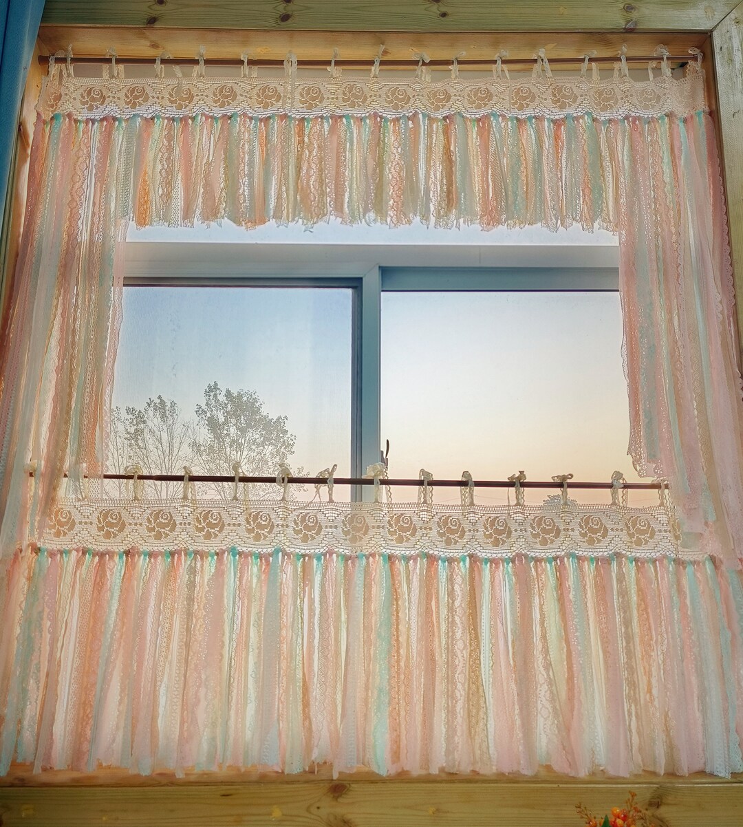 Cottage Princess~ Shabby Chic RUSTIC Country Farmhouse Window Curtain ...