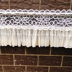 Gorgeous~victorian Style Valance Vintage Battenburg Lace Ruffled Tulle ...