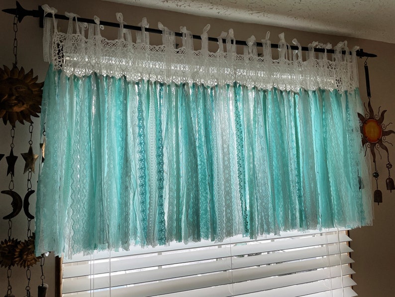 UNIQUEBOHO Shabby Chic Curtaintatting Lace Fringed Window - Etsy