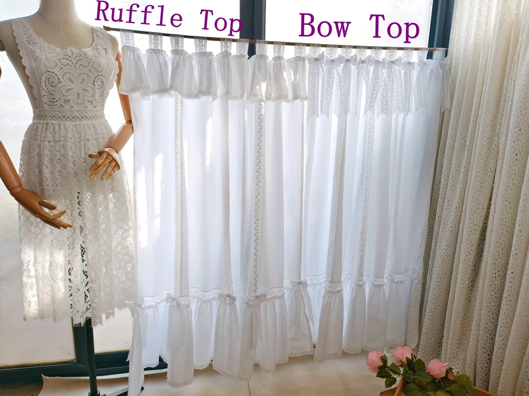 Custom Curtain~ Victorian French Country Style Tab Top Ruffled Cotton ...