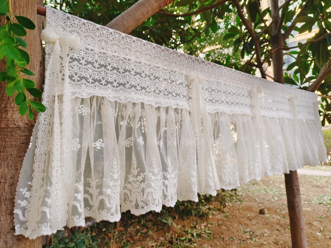 Victorian Elegance~ French Country Style Ruffled Lace Window Curtain ...