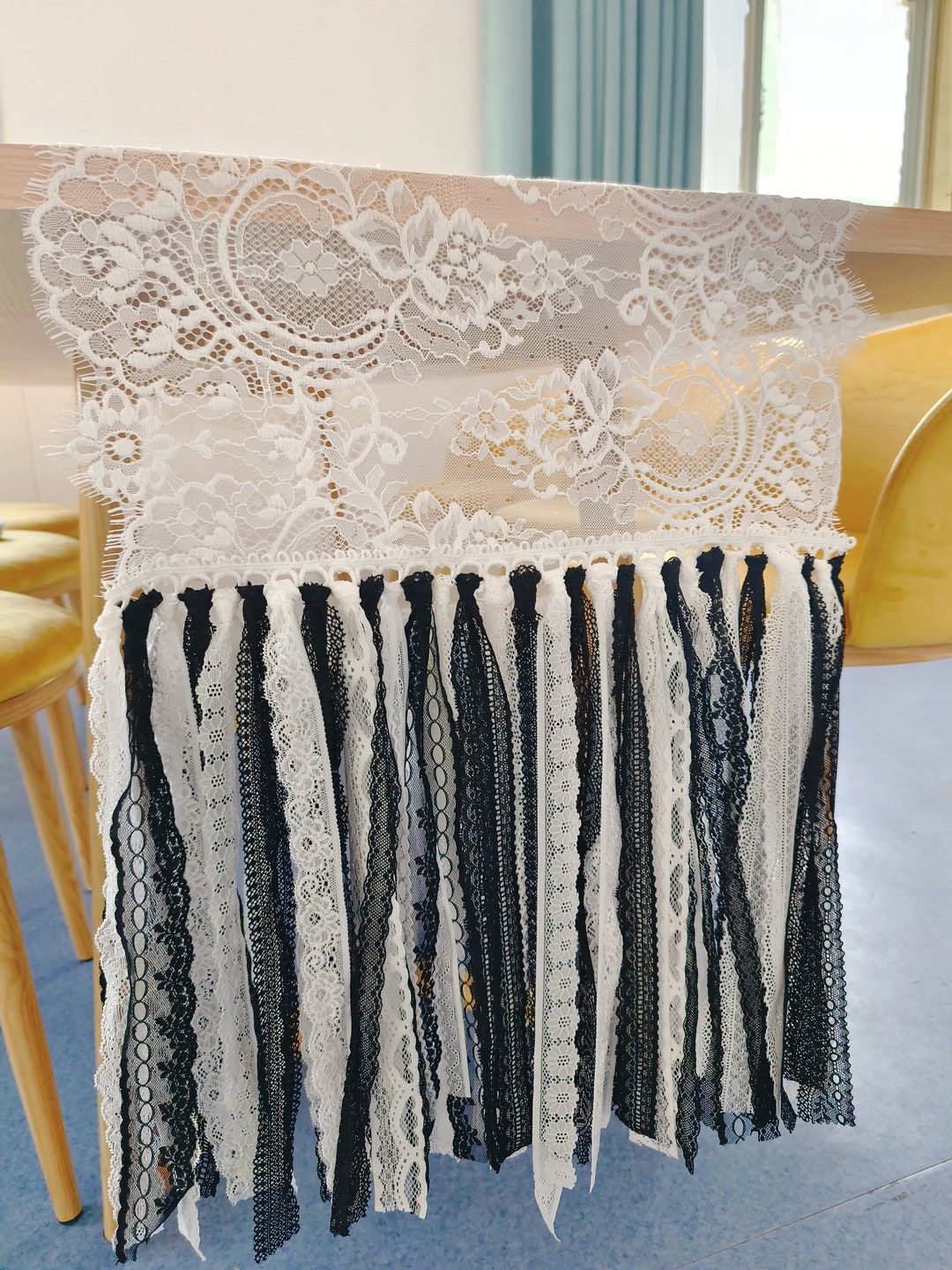 Victorian Shabby Chic Table Bed Runner Unique Fringed Lace Birthday ...