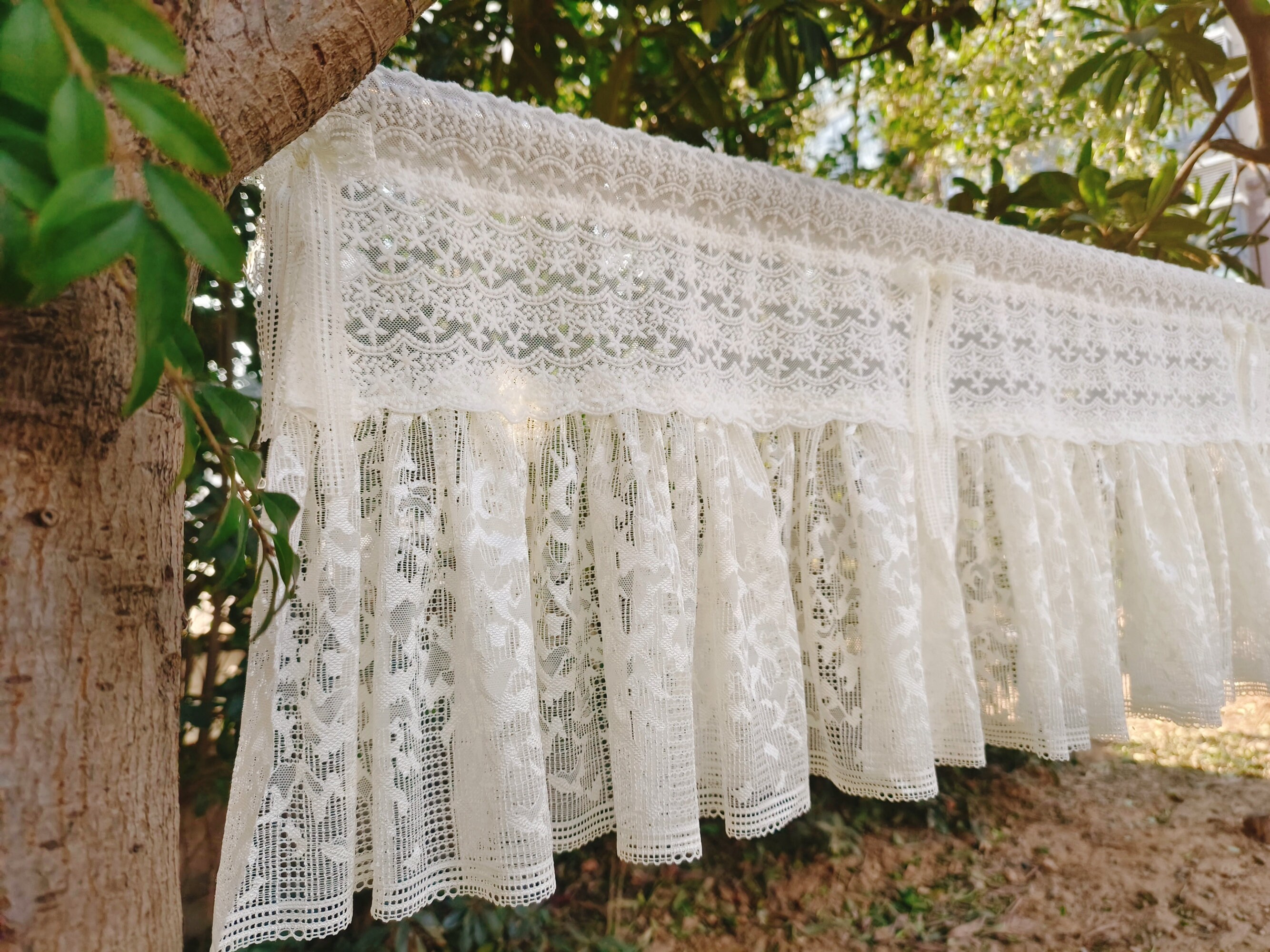 Victorian Elegance French Country Style Ruffled Lace Window - Etsy Canada