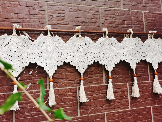 BOHO Style Shabby Chic Window Curtain Valancecountry Cottage - Etsy