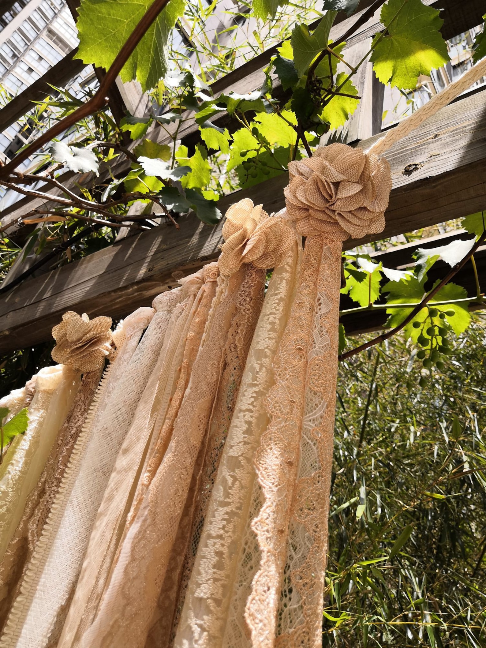 BOHO Shabby Chic RUSTIC Window Lace Curtain Bed Decoration | Etsy