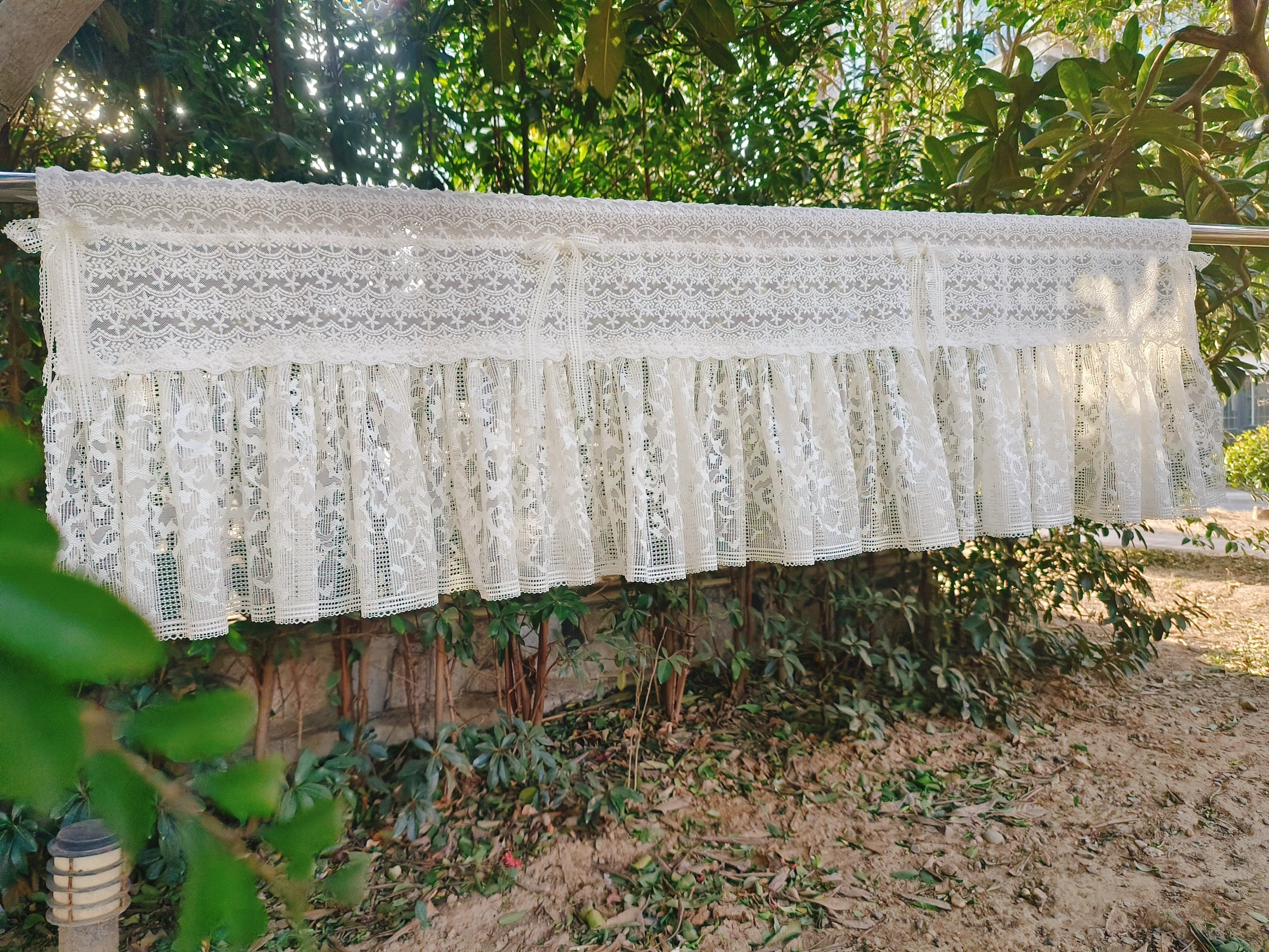 Victorian Elegance French Country Style Ruffled Lace Window - Etsy Canada
