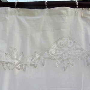 Victorian Vintage Style Battenburg Lace Shower Curtain Old Fashion ...