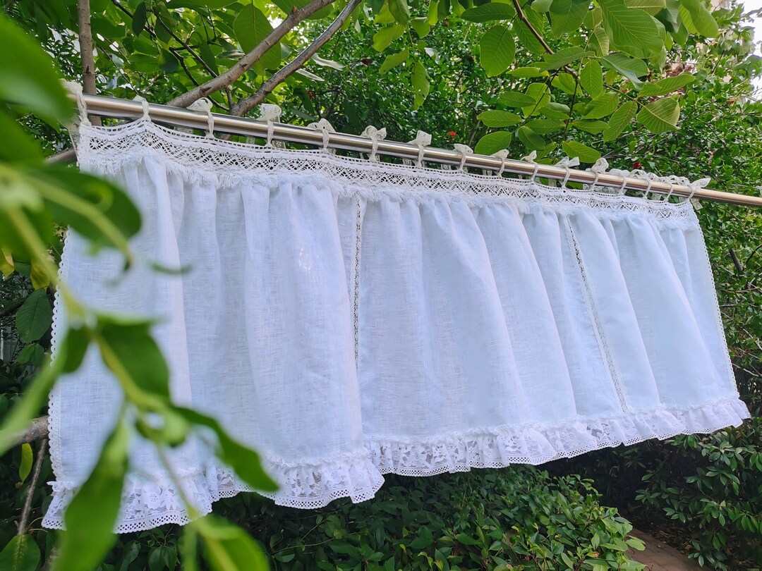 Old Fashion Victorian Window Curtainfrench Country Style Ruffled Linen ...