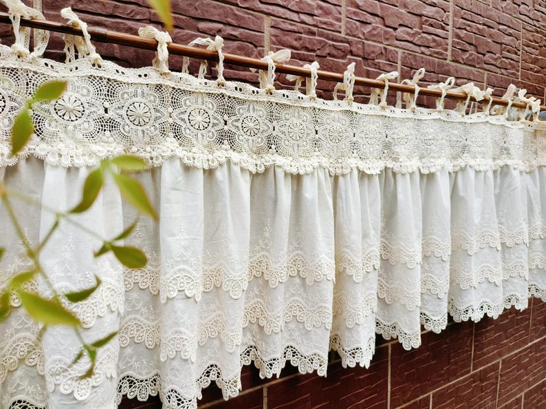 Shabby Chic Lace Curtain Valance: French Country Style Cotton - Etsy