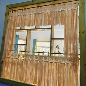 Shabby Chic RUSTIC Country Farmhouse Window Curtain SET Swag Curtain ...