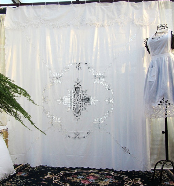 Victorian Vintage Style Battenburg Lace Shower Curtain Old Fashion White Cotton Batten Lace Classic Standard Shower Curtain NOT PERFECT Etsy UK