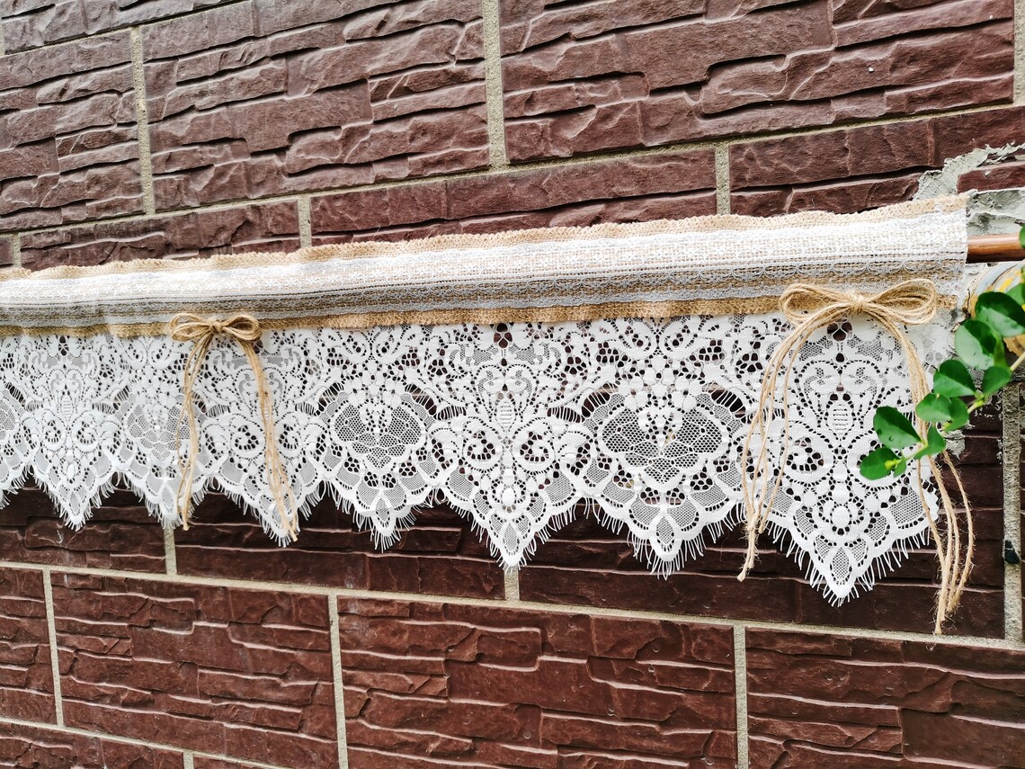 Rustic SHABBY Chic Window Curtain Valance Farmhouse Country - Etsy