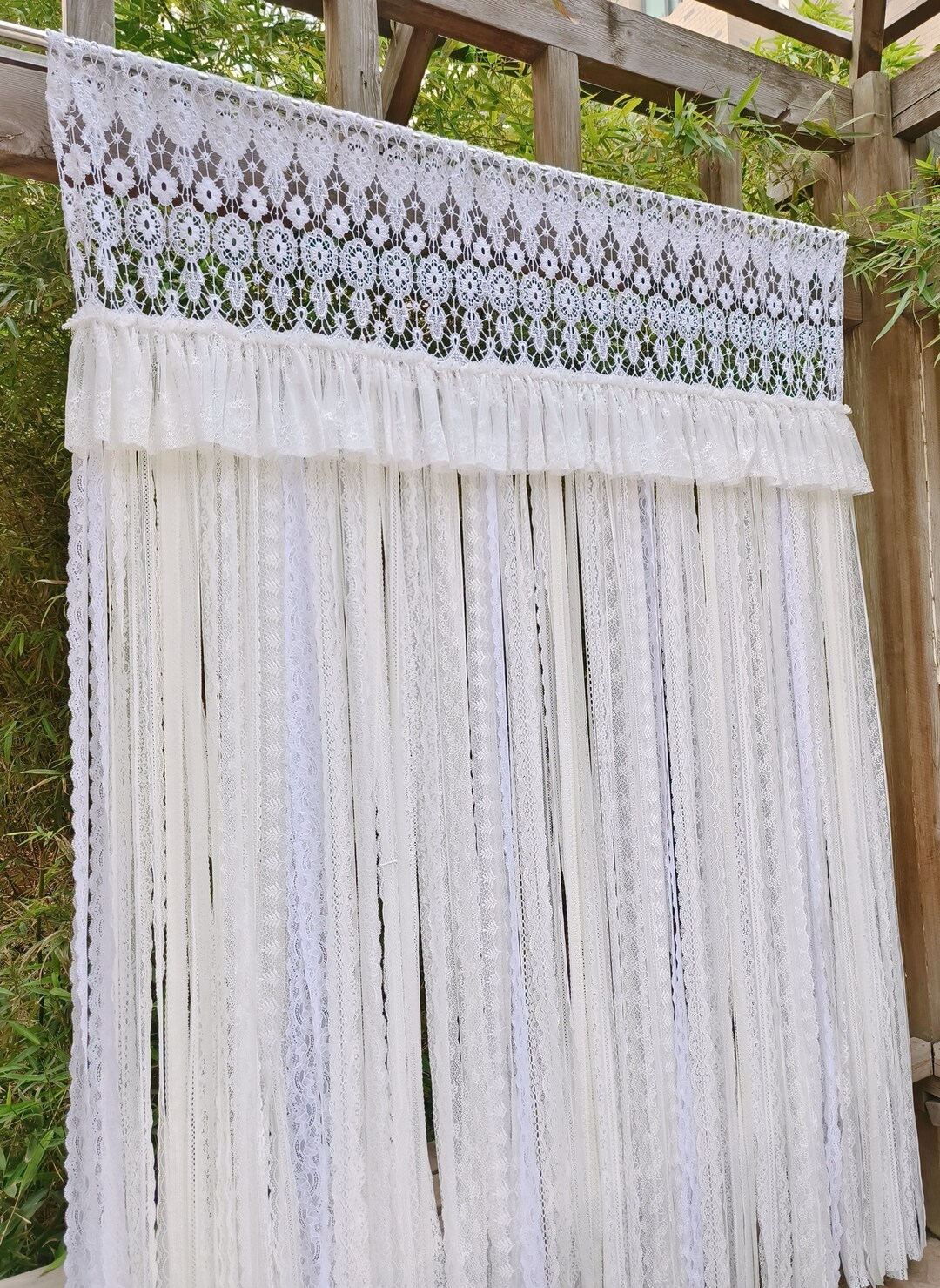 Gorgeous Victorian Window Curtain SHABBY Chic Bohemian Long Fringed ...