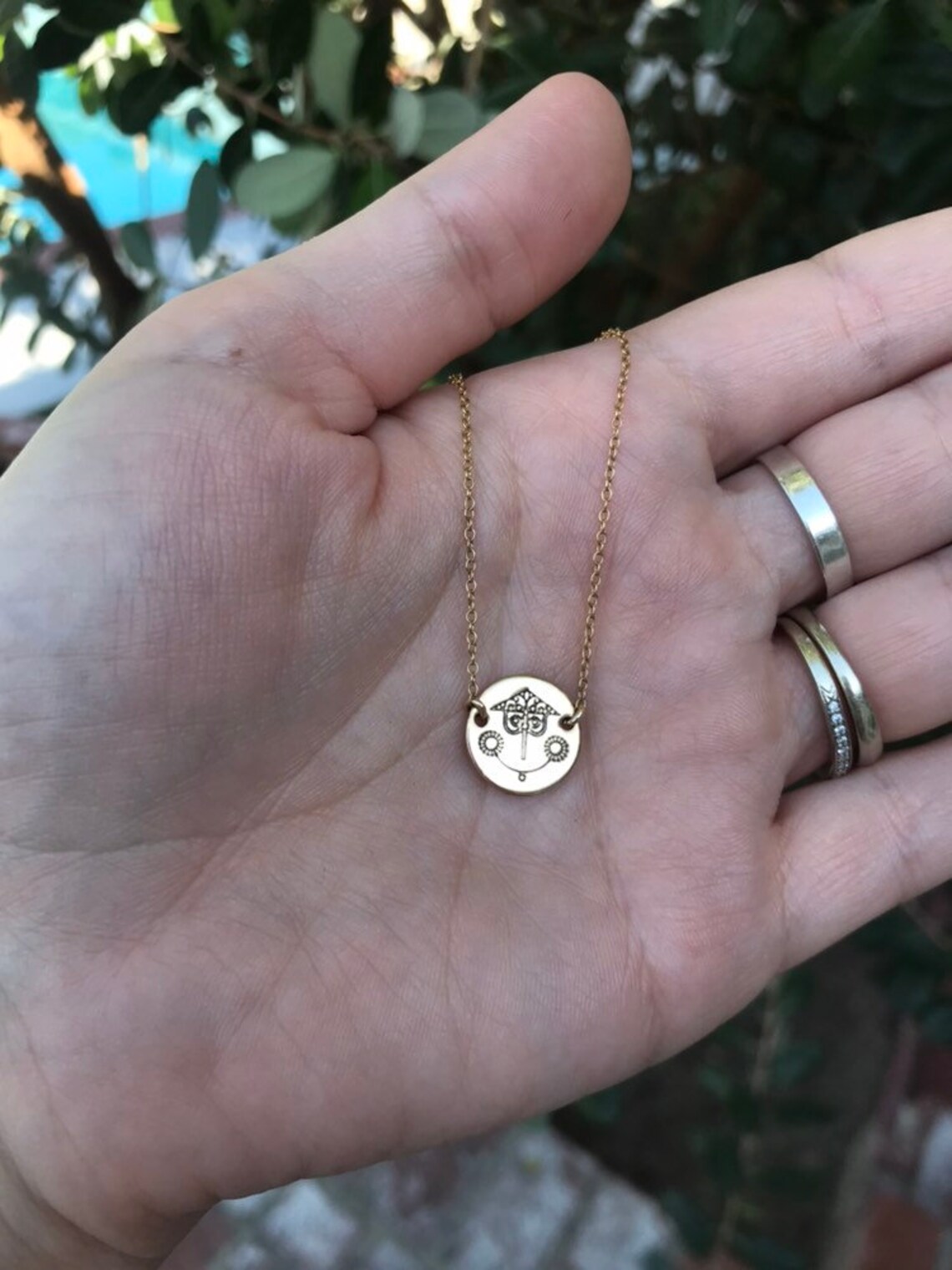 Small World Clock Necklace 14k Gold Filled Disc Sterling | Etsy