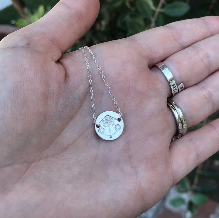 Small World Clock Necklace 14k Gold Filled Disc Sterling | Etsy