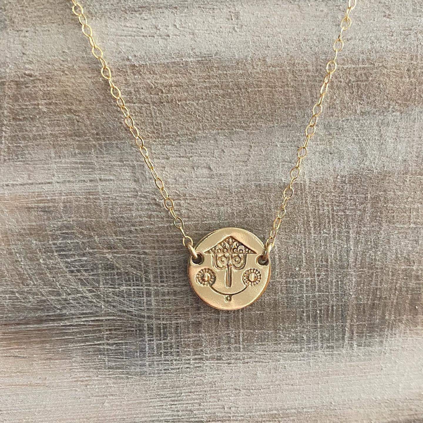 Small World Clock Necklace 14k Gold Filled Disc Sterling | Etsy